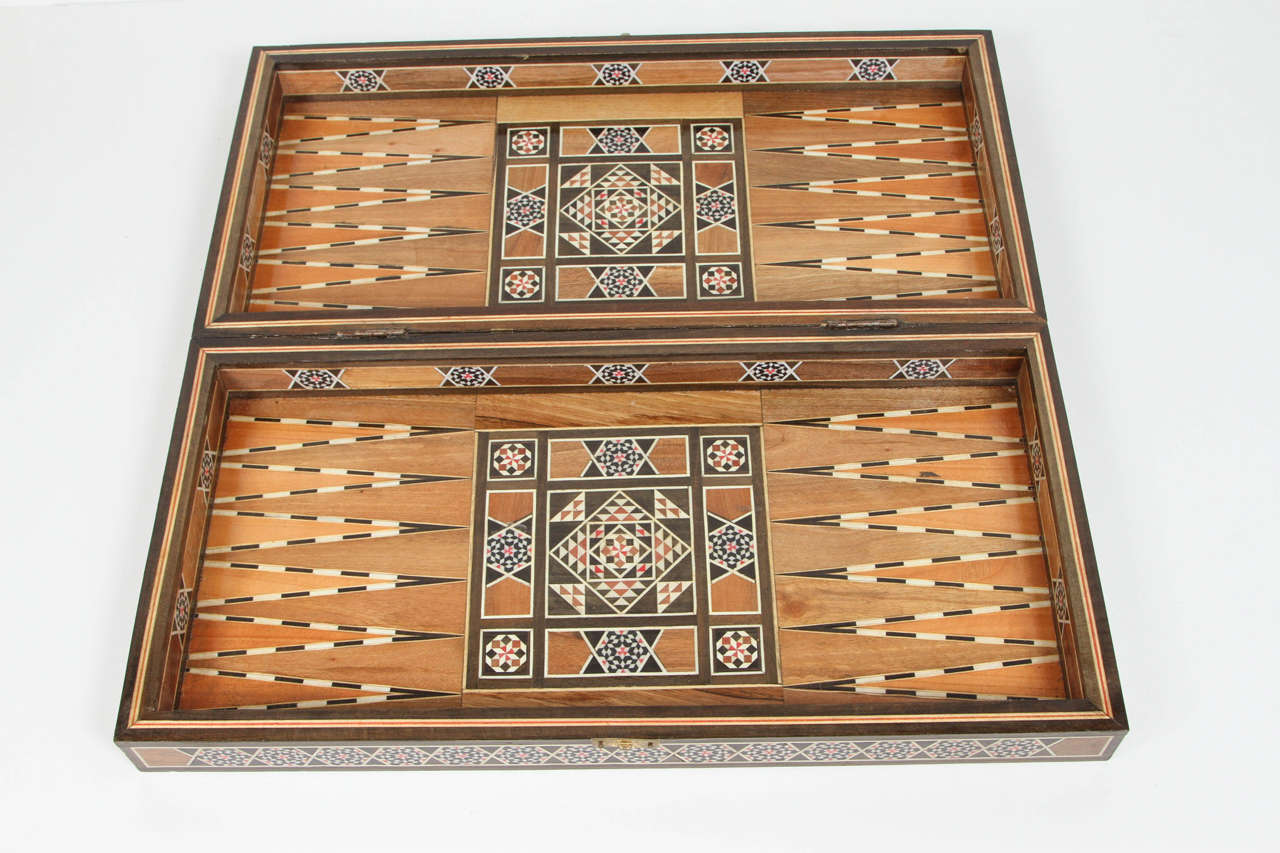 Syrian Inlaid Mosaic Backgammon Box at 1stDibs
