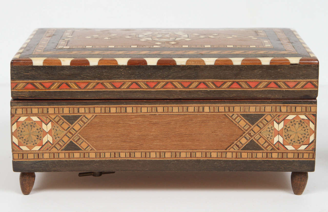 Spanish Inlaid Marquetry Jewelry Music Box at 1stDibs | spanish music ...