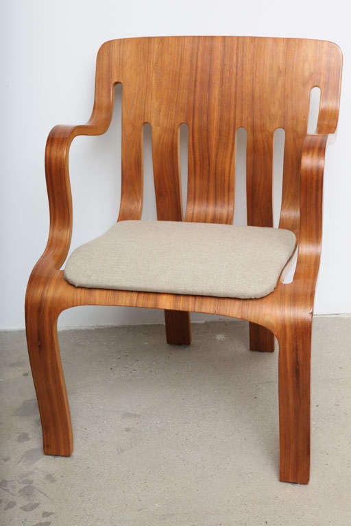 Laminated Walnut Armchair by Peter Danko at 1stDibs