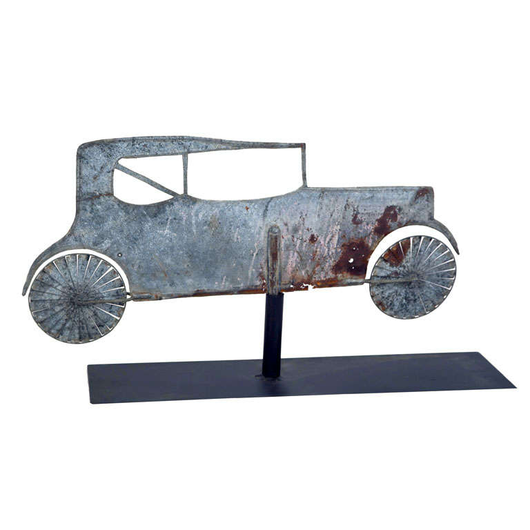 1920's Touring Car Weather Vane with Articulated Wheels For Sale at 1stDibs