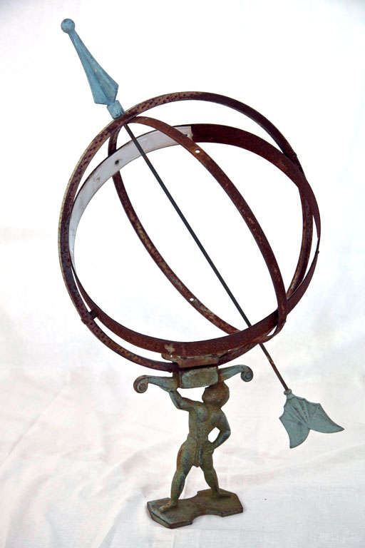 1930's Cast Iron Armillary- Sun Dial For Sale at 1stDibs