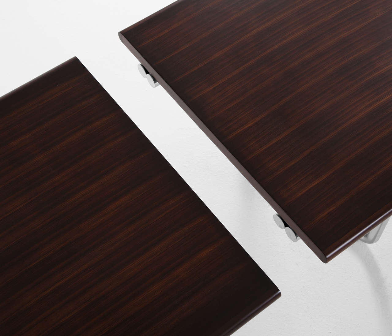 Dining Table in Rosewood and Chrome Tubular Frame For Sale at 1stDibs