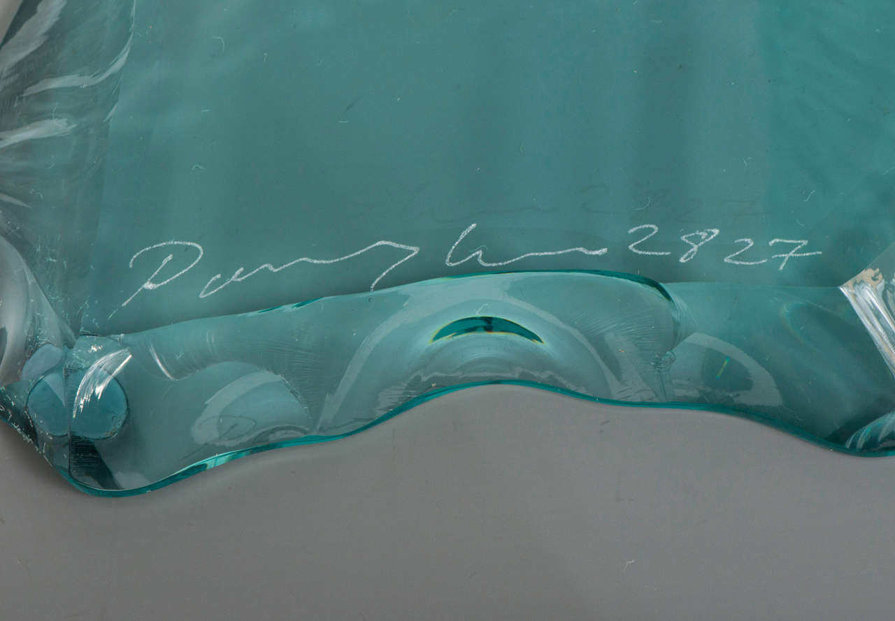 Danny Lane green tinted glass side table, England 2014 at 1stDibs