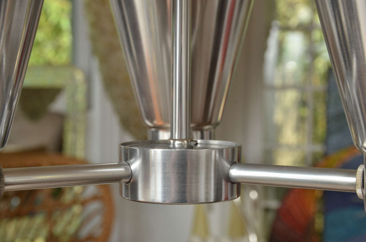 Spun Aluminium Dome Ceiling Fixture with Conical Uplights by Edward ...