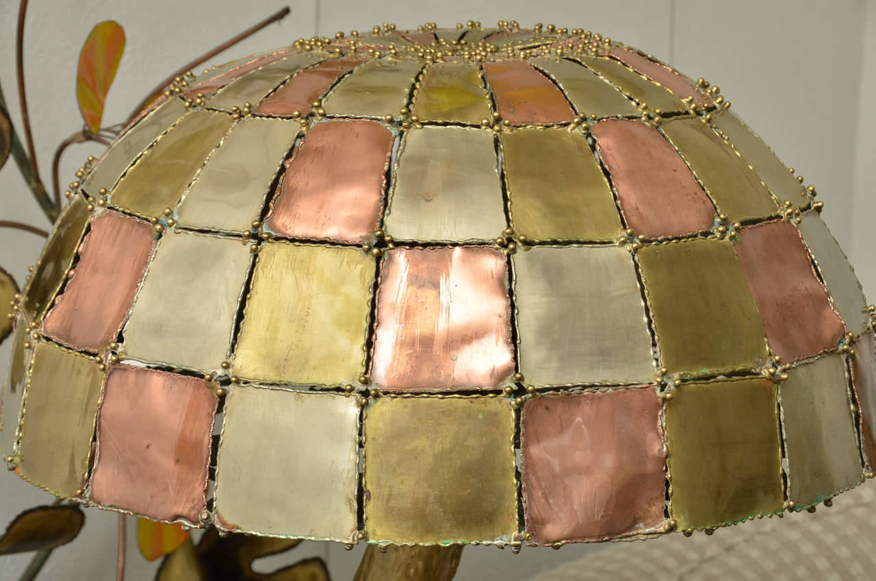 Metal Patchwork Motif Mushroom Table Lamp For Sale at 1stDibs
