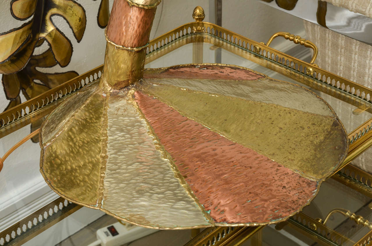 Metal Patchwork Motif Mushroom Table Lamp For Sale at 1stDibs