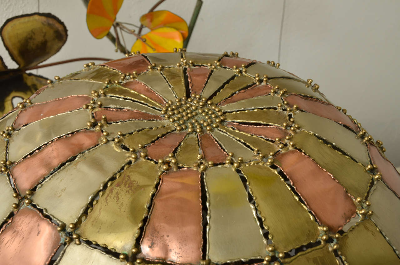 Metal Patchwork Motif Mushroom Table Lamp For Sale at 1stDibs