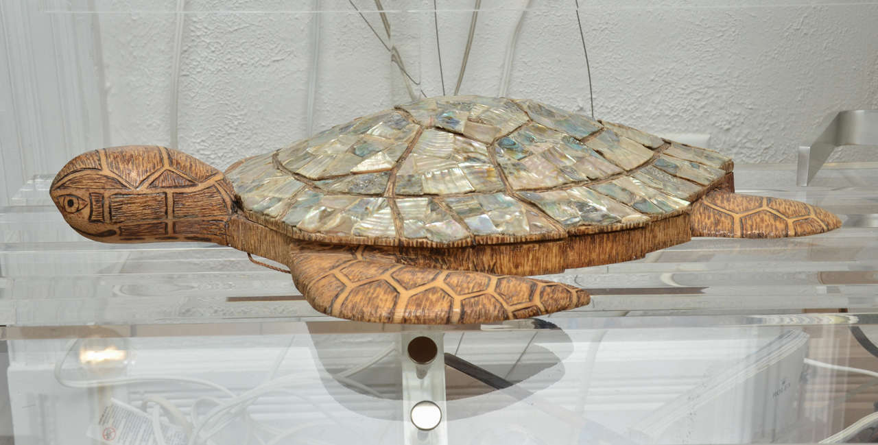 Abalone and Wood Turtle Sculpture at 1stDibs | abalone turtle ...