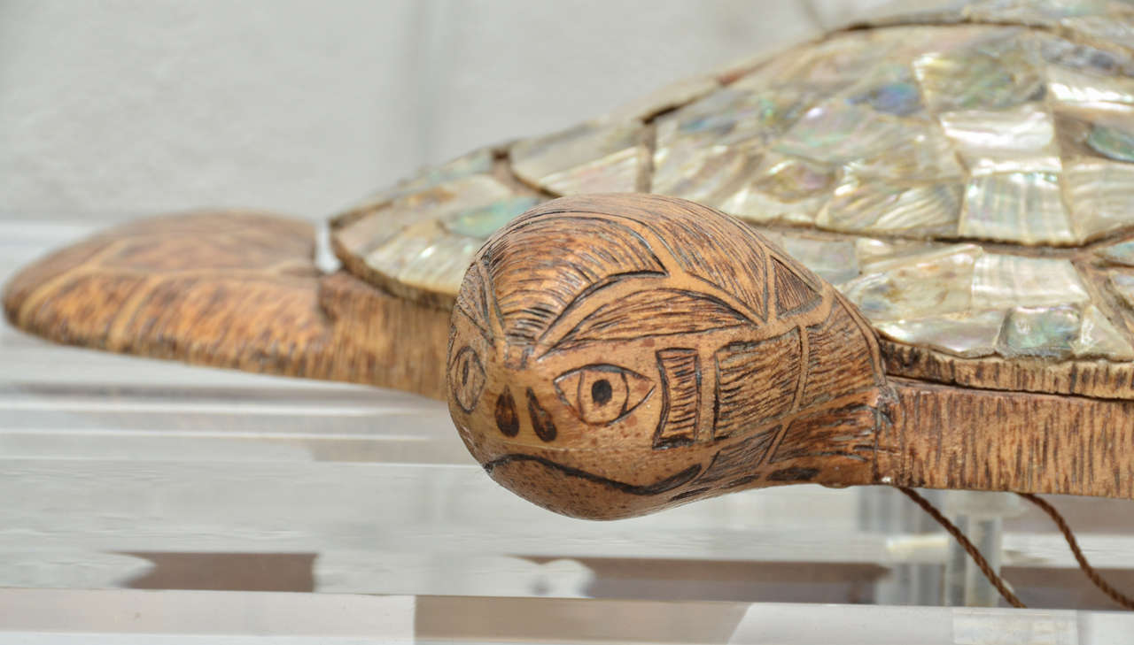 Abalone and Wood Turtle Sculpture at 1stDibs | abalone turtle ...