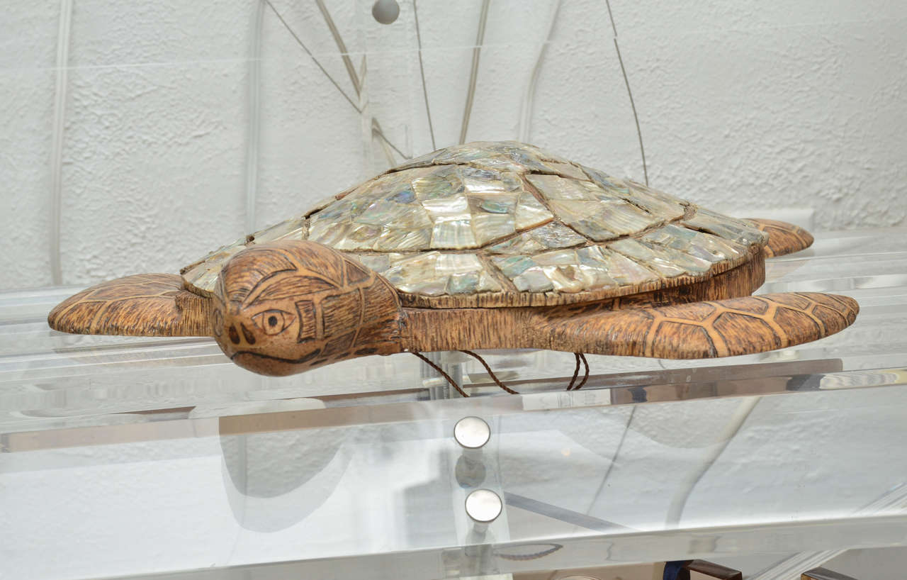 Abalone and Wood Turtle Sculpture at 1stDibs | abalone turtle ...