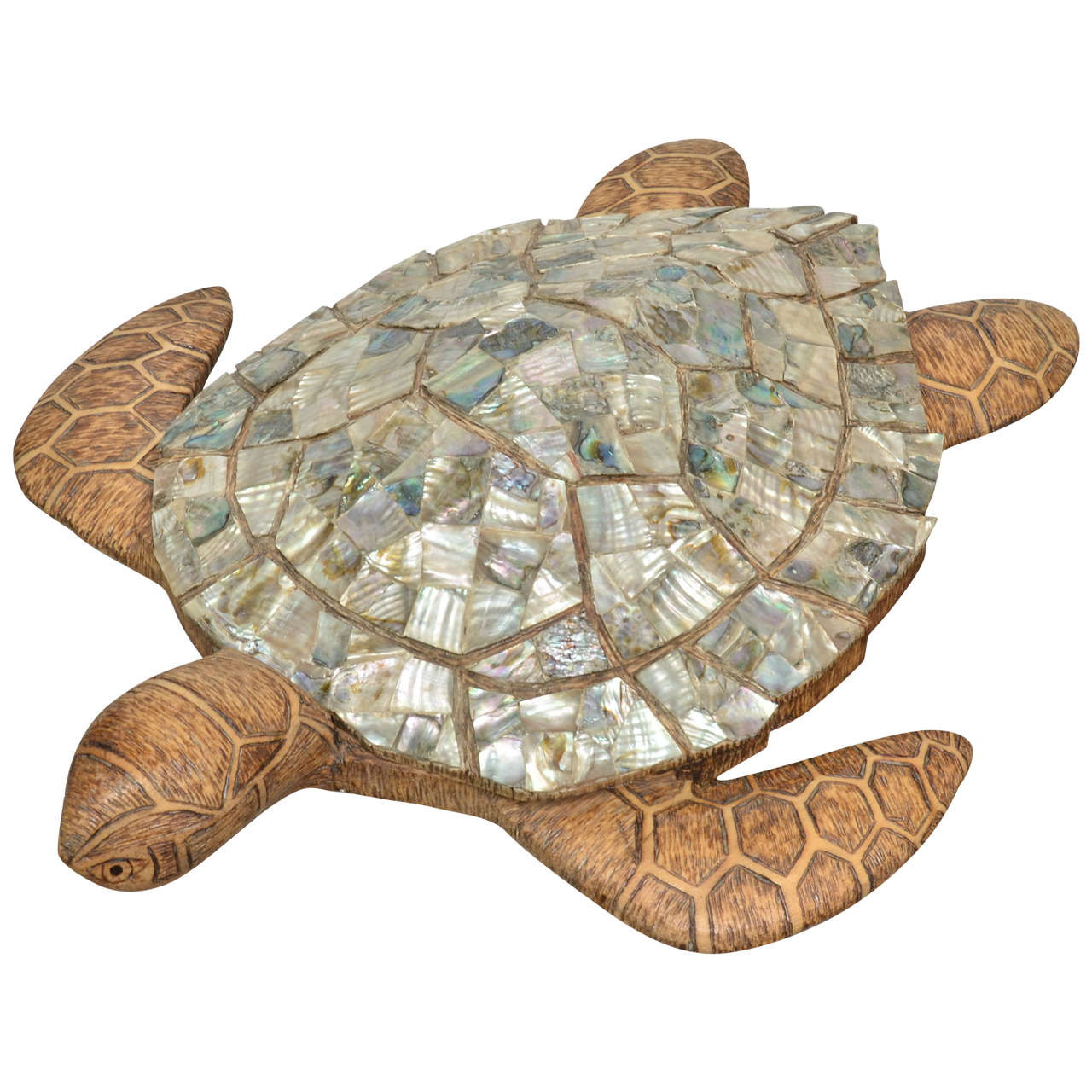 Abalone and Wood Turtle Sculpture at 1stDibs | abalone turtle ...