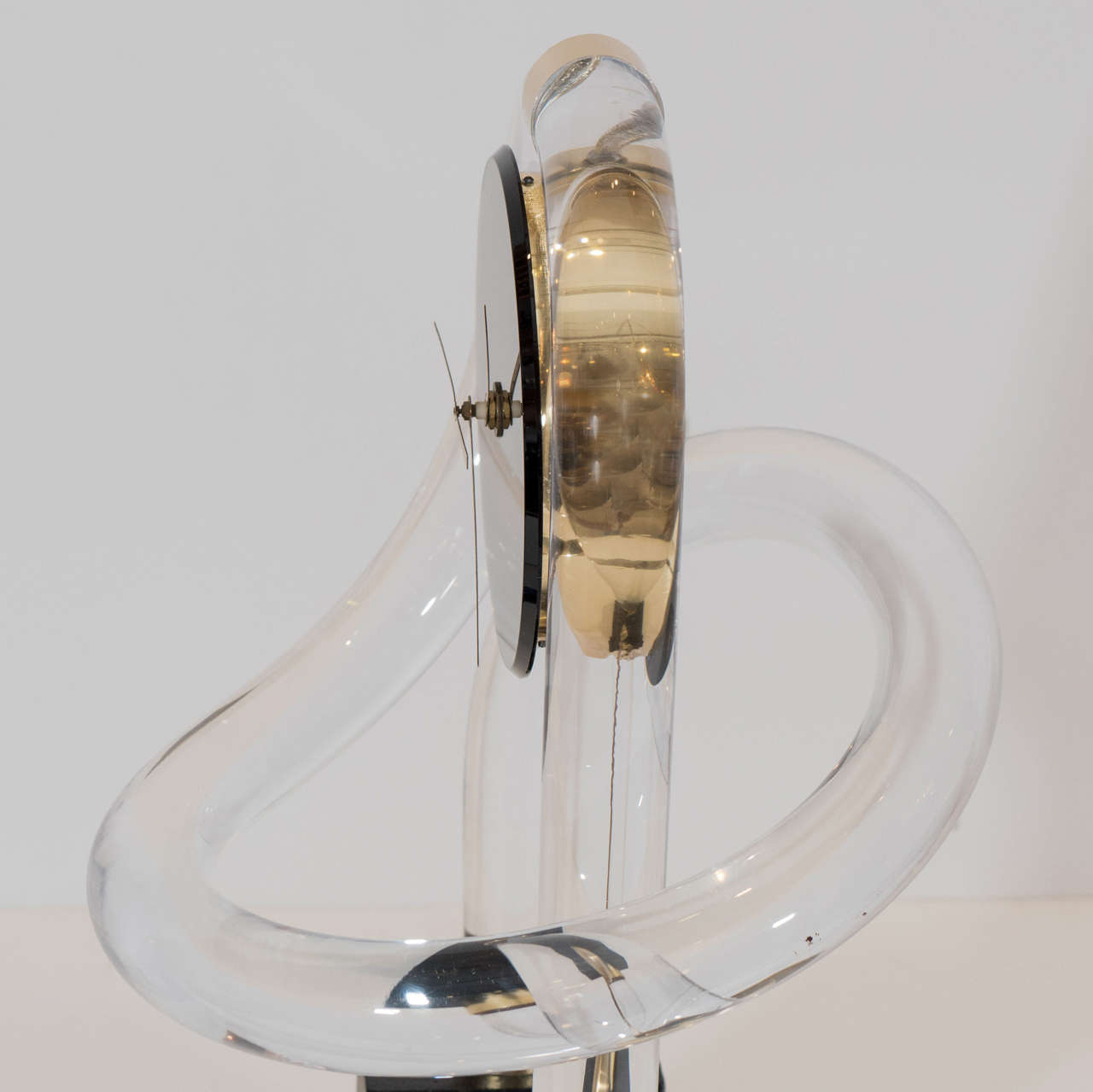 Whimsical Lucite and Brass Pendulum Clock by Jon Gilmore at 1stDibs ...