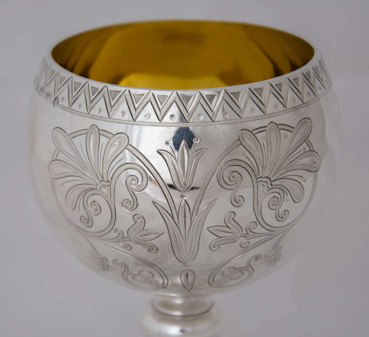 Set of Four Antique English Silver Goblets For Sale at 1stDibs