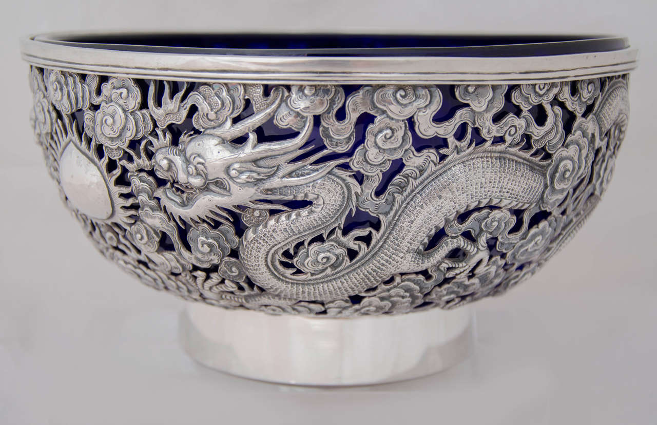 Chinese Export Silver Bowl For Sale at 1stDibs