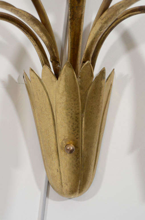 1940s Wrought Brass Sconces For Sale at 1stDibs