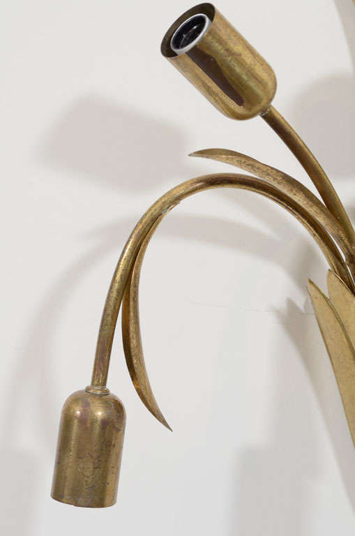 1940s Wrought Brass Sconces For Sale at 1stDibs