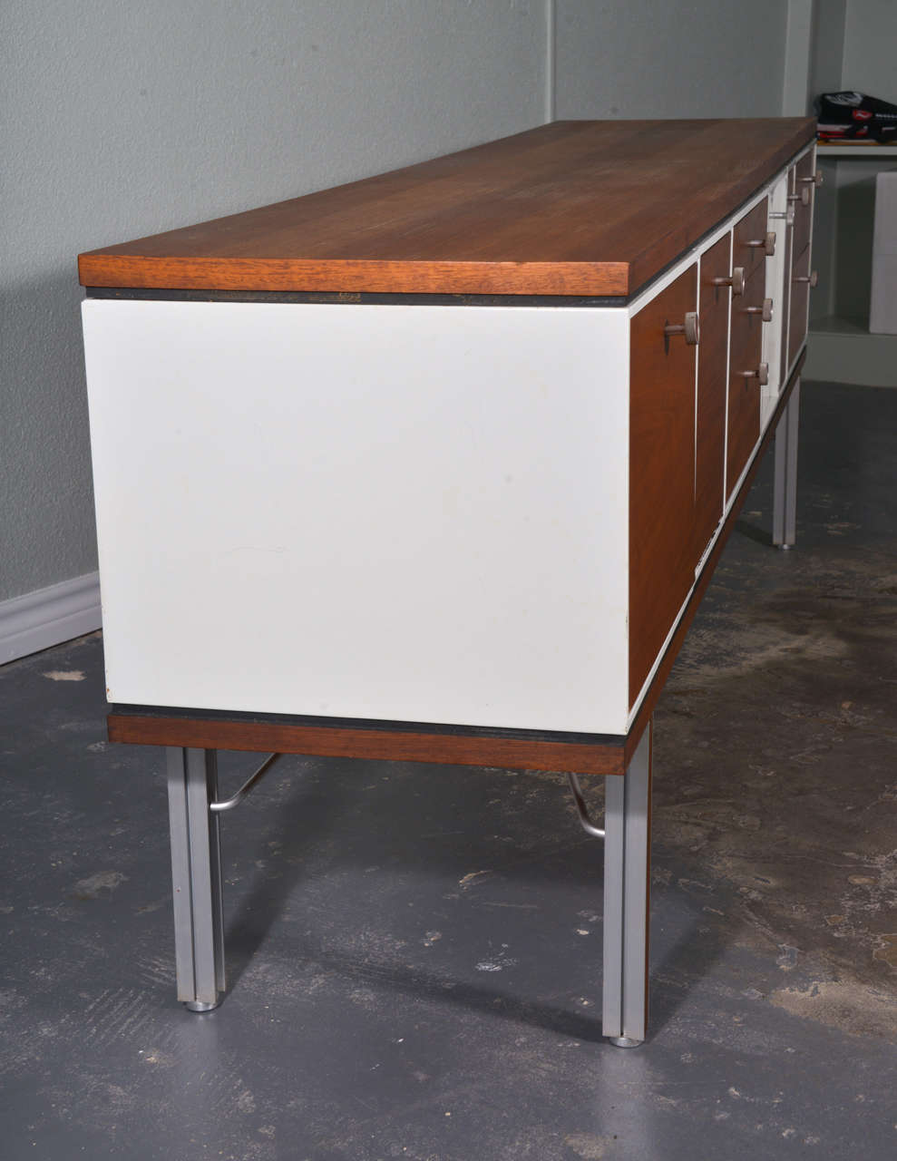 Rare Walnut and Alum Cabinet for IBM Pav,NY Worlds Fair at 1stDibs