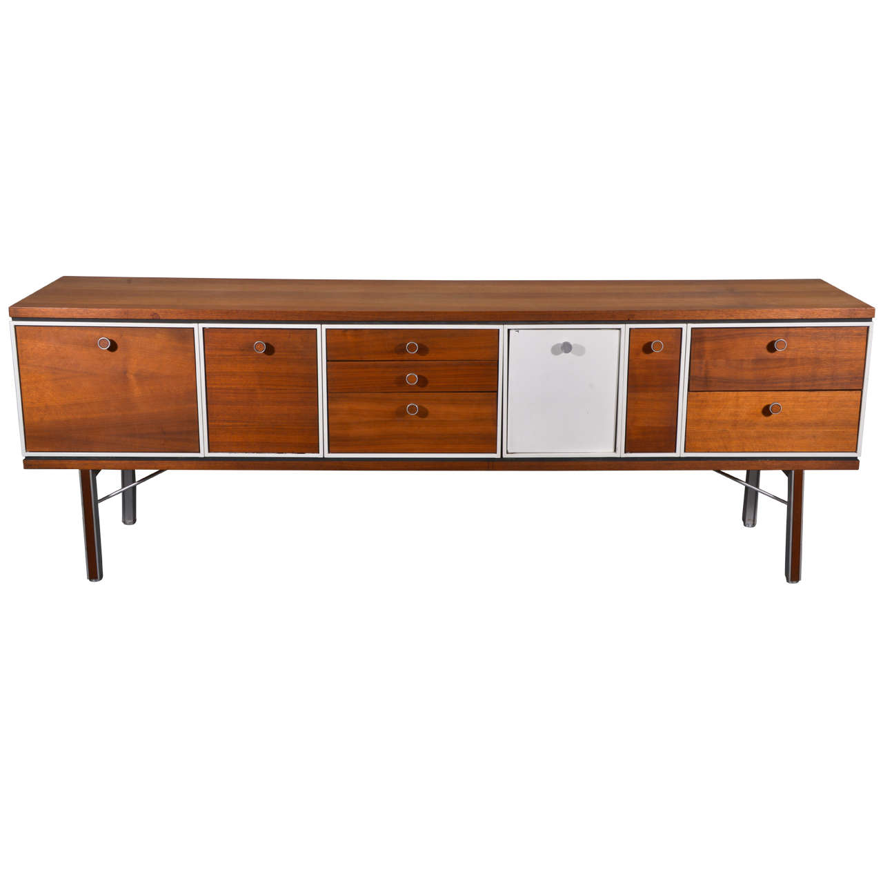 Rare Walnut and Alum Cabinet for IBM Pav,NY Worlds Fair at 1stDibs