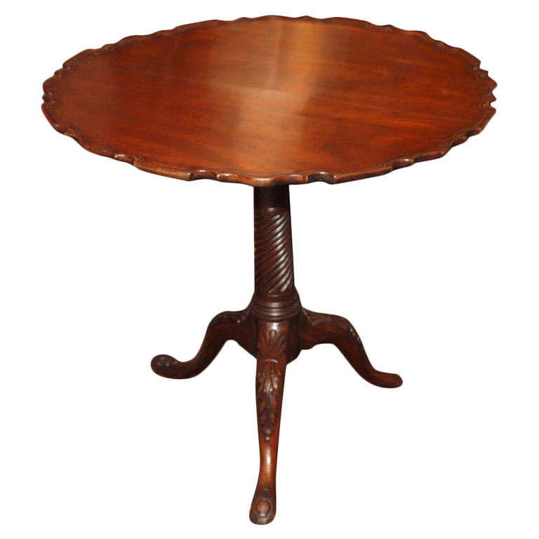 Antique English Georgian Mahogany Tilt-Top Pie-Crust Table For Sale at ...