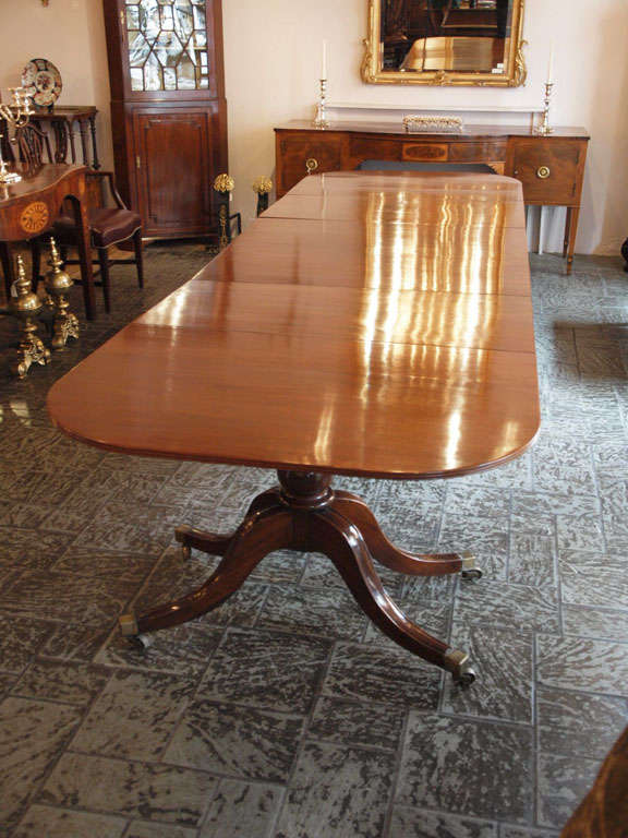 Antique English mahogany 3-pedestal dining table at 1stDibs | clawfoot ...