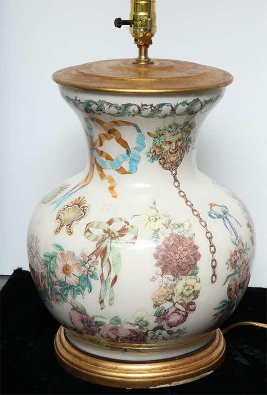 Pair of Reverse Decoupage Glass Lamps at 1stDibs | decoupage on glass ...