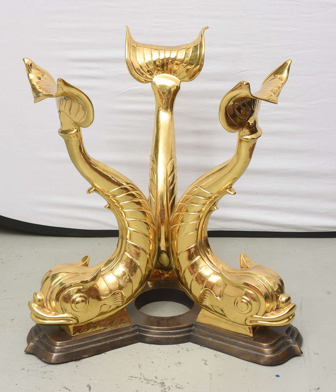 Italian Brass Koi Fish Sculptural Table Bases, 1960s, Italy For Sale at ...