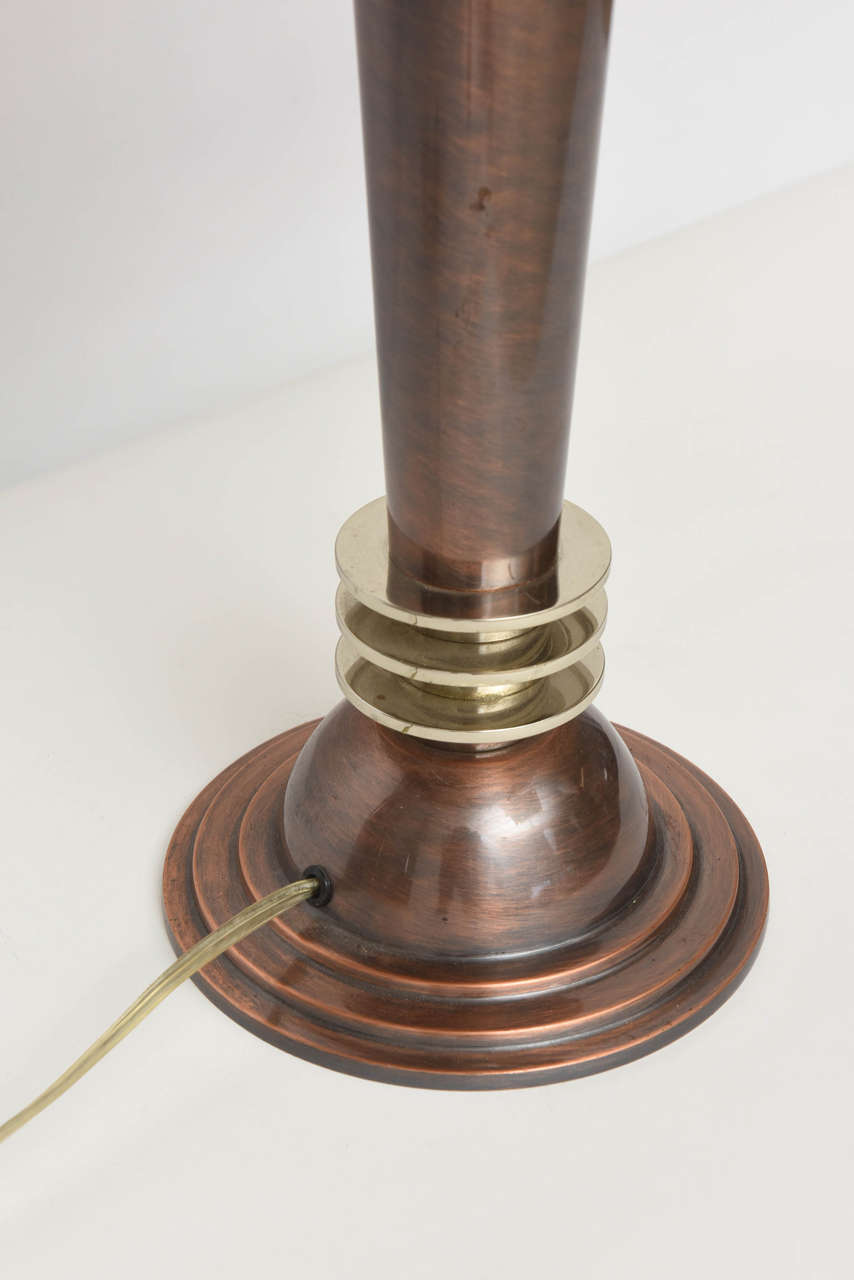 American Art Deco, Copper and Steel Lamp Attributed to Donald Deskey ...
