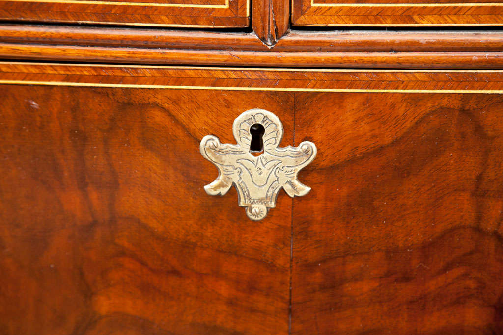 English Walnut Slant Front Bureau/Desk with String Inlay For Sale at ...