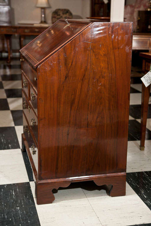 English Walnut Slant Front Bureau/Desk with String Inlay For Sale at ...