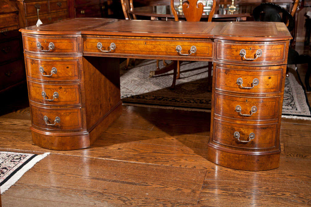Custom Walnut Shaped Top Partners Desk For Sale at 1stDibs | custom ...
