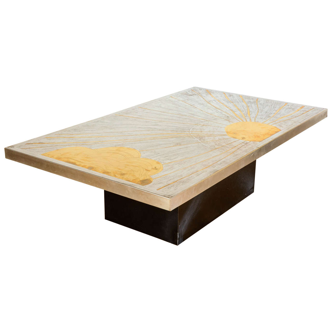 Rectangular coffee table by Georges Matthias, 1970's at 1stDibs