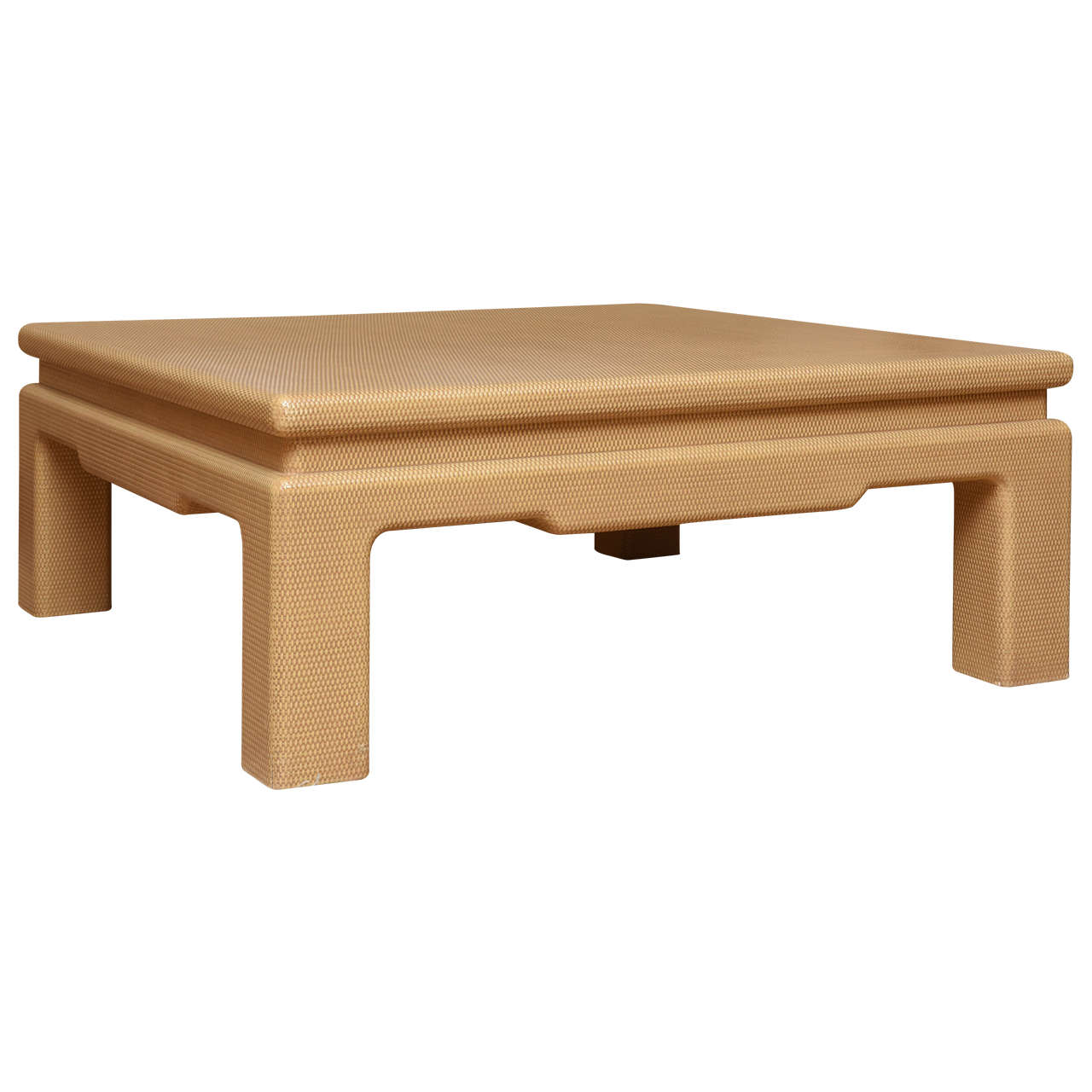 Chic Harrison Van-Horn Lacquered Raffia Square Cocktail Table For Sale ...