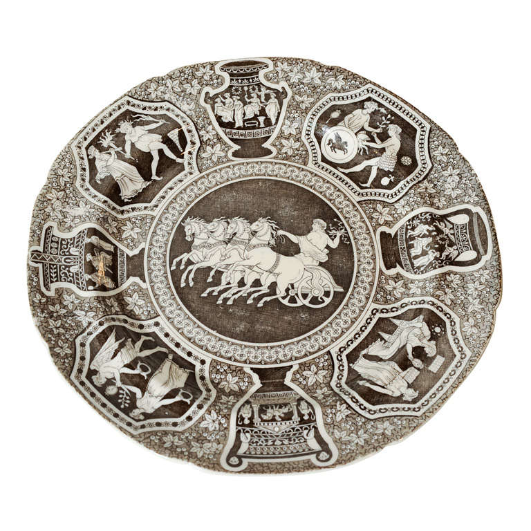 A Dozen Brown and White Spode "Greek" Classical Pattern Desserts at 1stDibs
