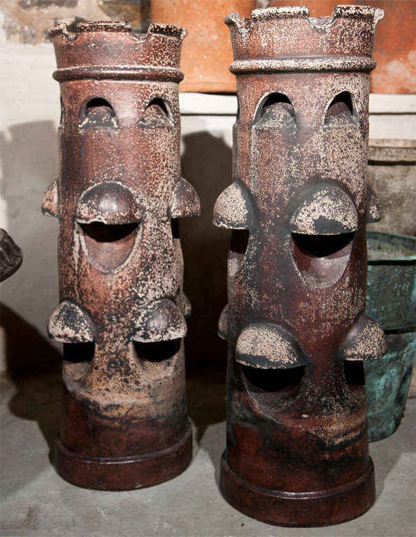 Crazy Mottled Chimney Pots at 1stDibs