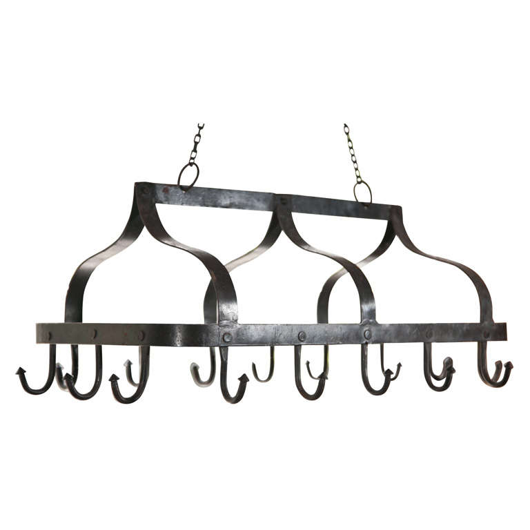 20th Century Wrought Iron Pot Rack - 6 For Sale on 1stDibs | wrought ...