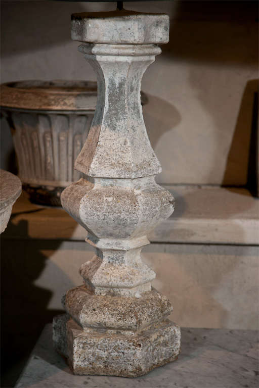 Estate-Sized Pair of French Cast Stone Lamps at 1stDibs