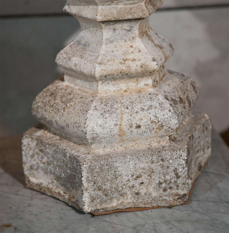 Estate-Sized Pair of French Cast Stone Lamps at 1stDibs