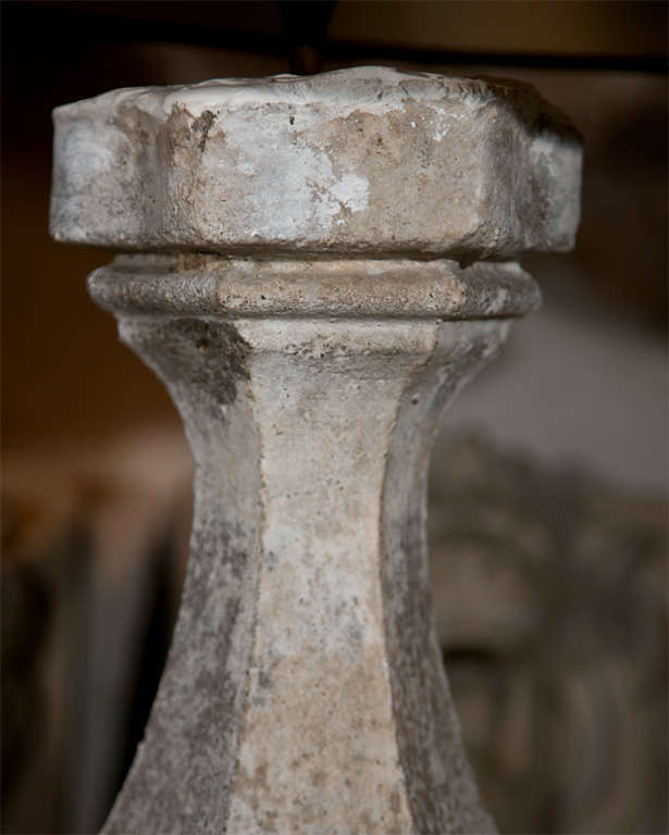 Estate-Sized Pair of French Cast Stone Lamps at 1stDibs