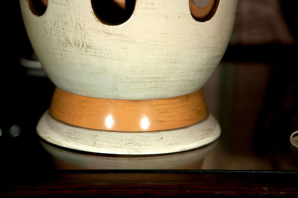 Large "Cut Out" Ceramic Lamp For Sale at 1stDibs