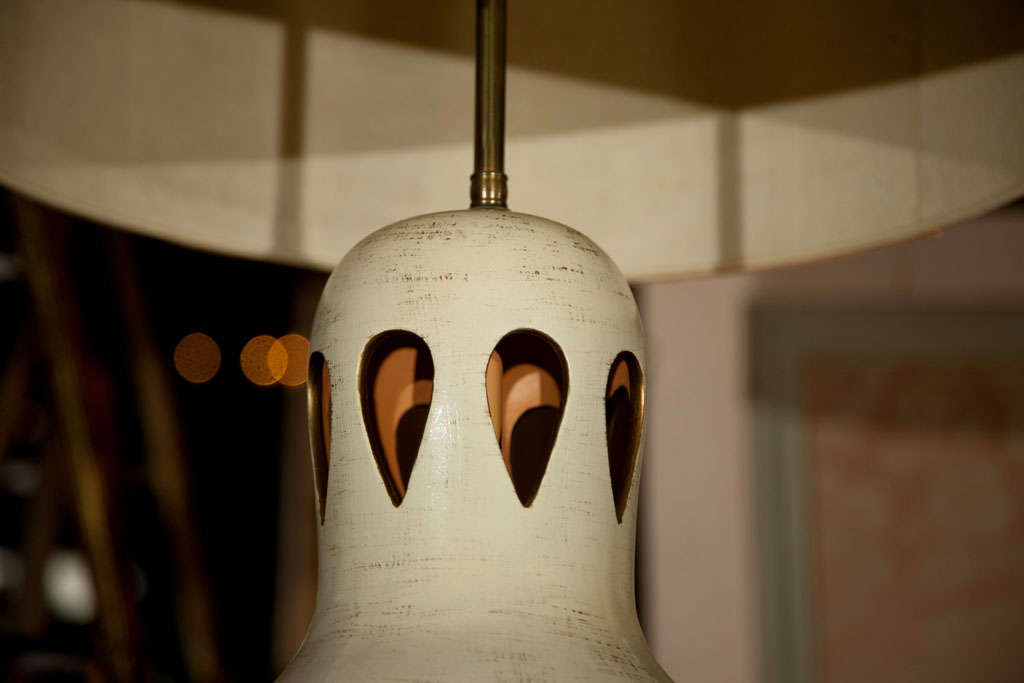 Large "Cut Out" Ceramic Lamp For Sale at 1stDibs