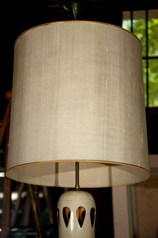 Large "Cut Out" Ceramic Lamp For Sale at 1stDibs