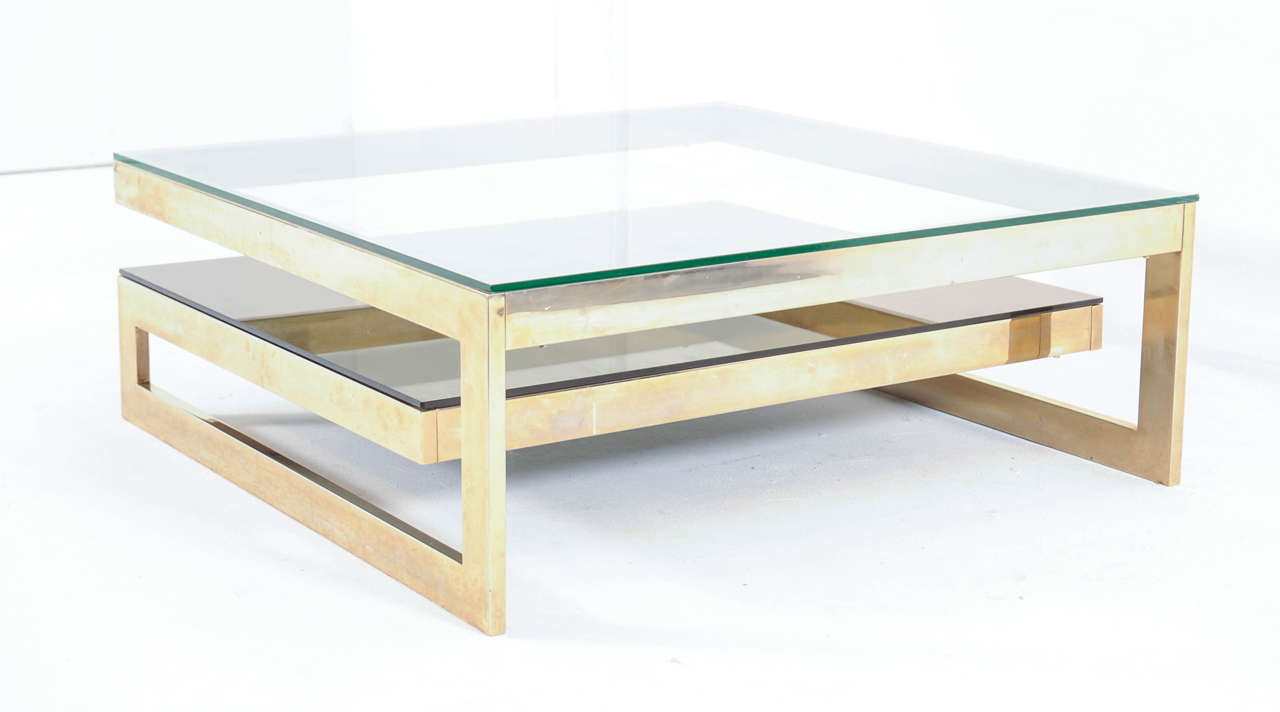 G-Shaped, 23 Carat Gold Plated Coffee Table at 1stDibs