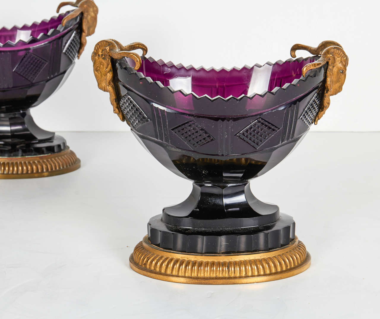 Pair of Antique Russian Ormolu and Amethyst Cut-Glass Compotes For Sale ...