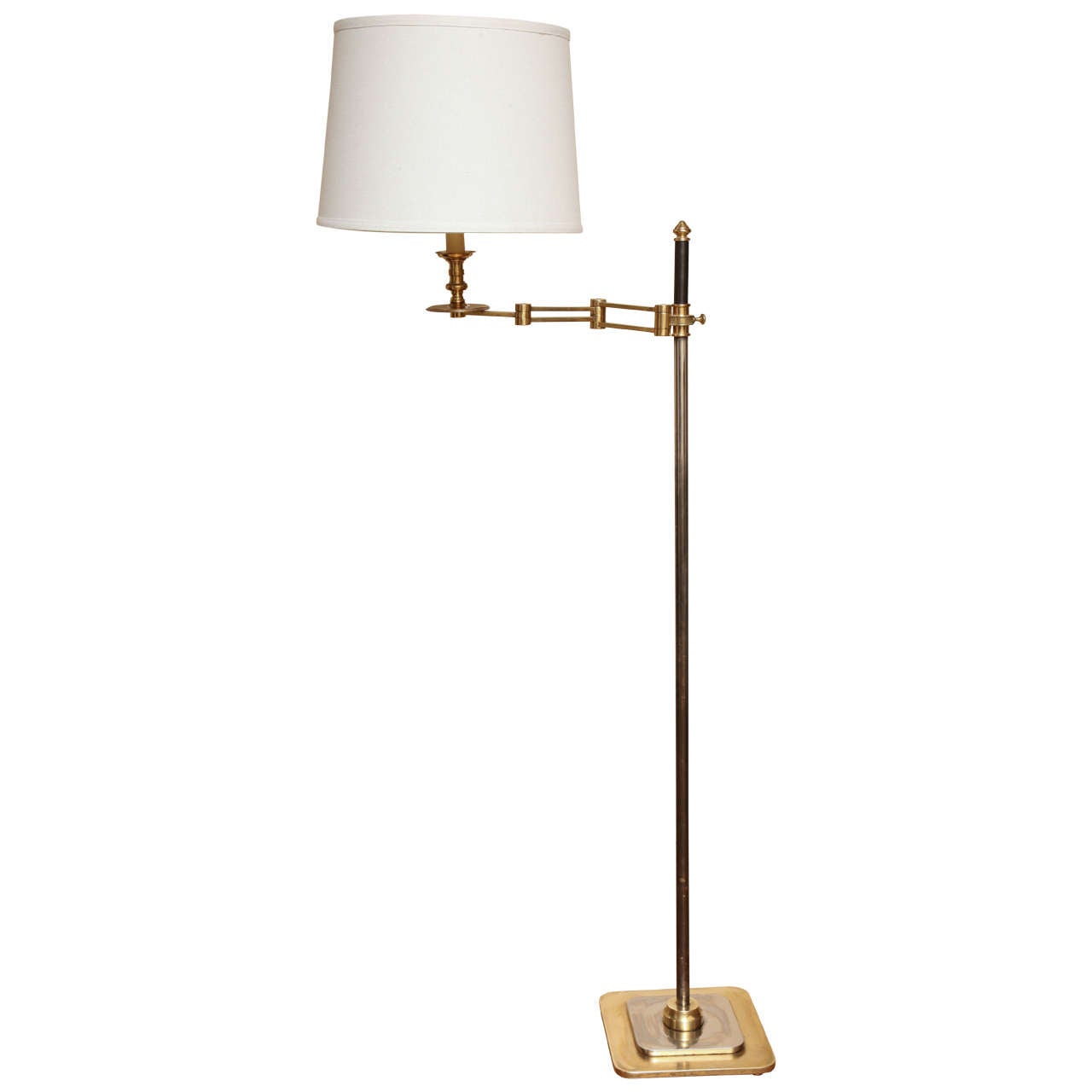 Bronze and Steel Standing Lamp at 1stDibs