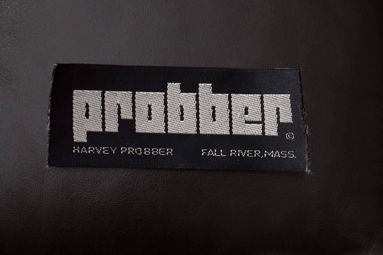 Black Leather Harvey Probber Sofa at 1stDibs