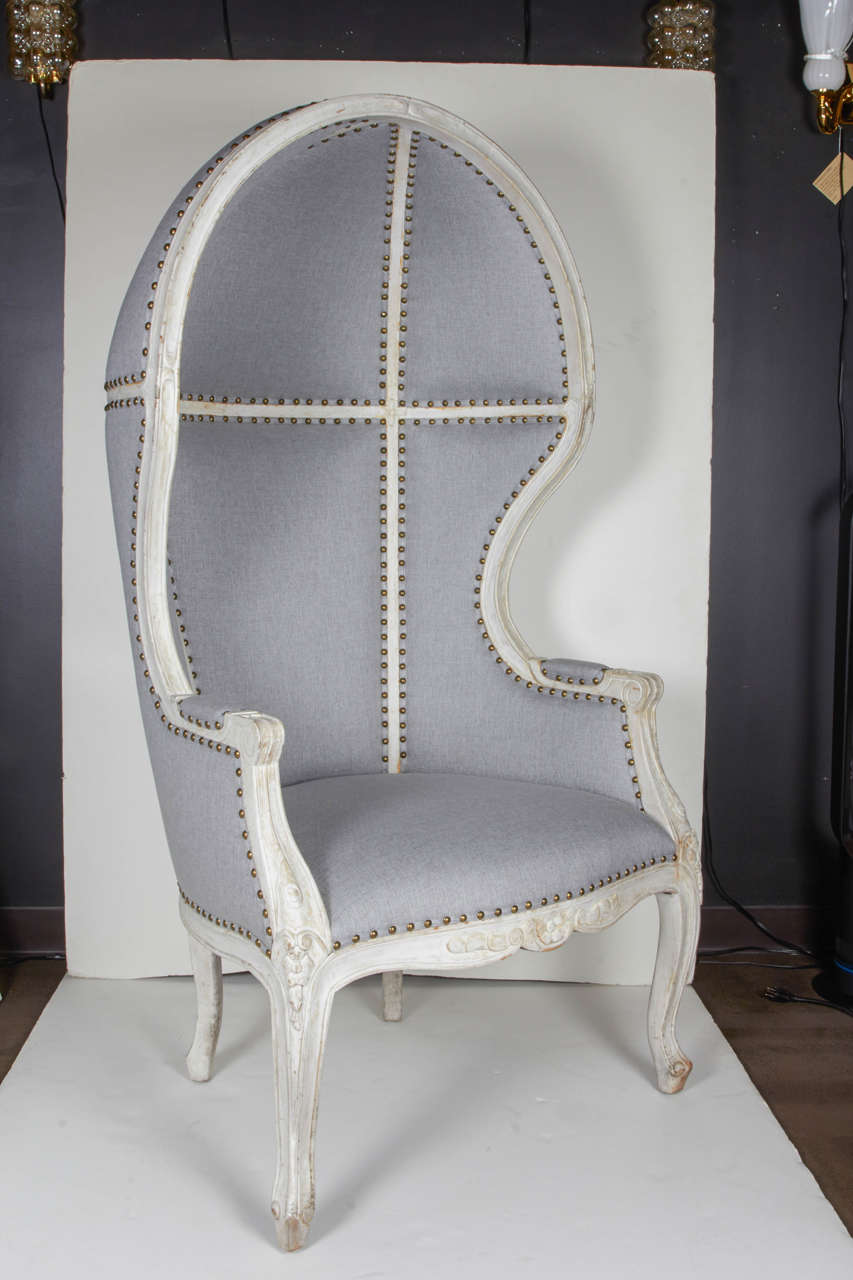 Pair of Gustavian Style Canopy Chairs with Elegant Hooded Design at ...
