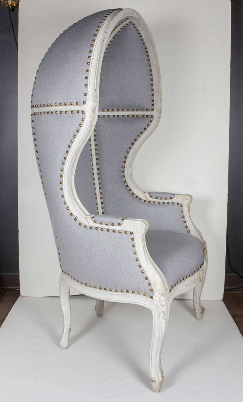 Pair of Gustavian Style Canopy Chairs with Elegant Hooded Design at ...