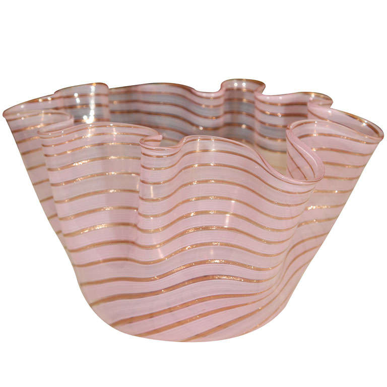 Large Scale Murano Fazzoletto Bowl at 1stDibs