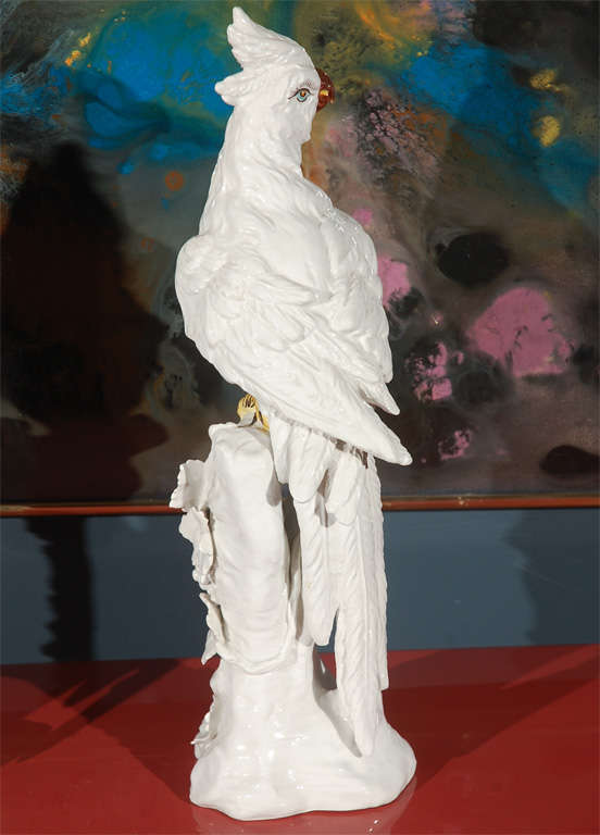 Pair of Regency Italian Ceramic Cockatoos at 1stDibs