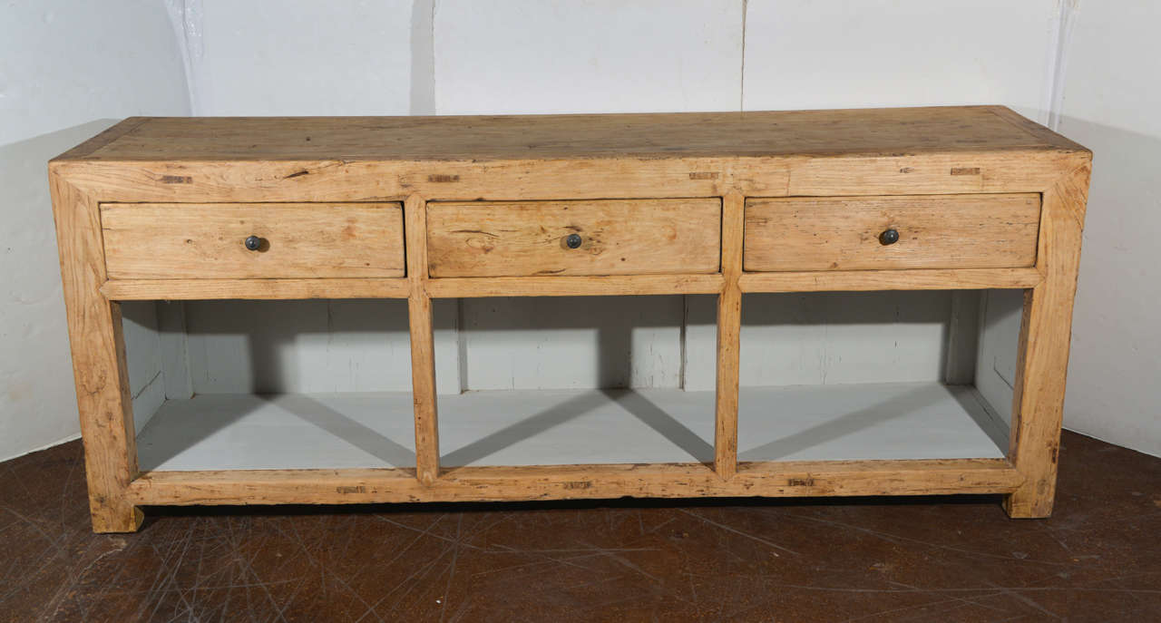 Antique Elm Open Base Server at 1stDibs